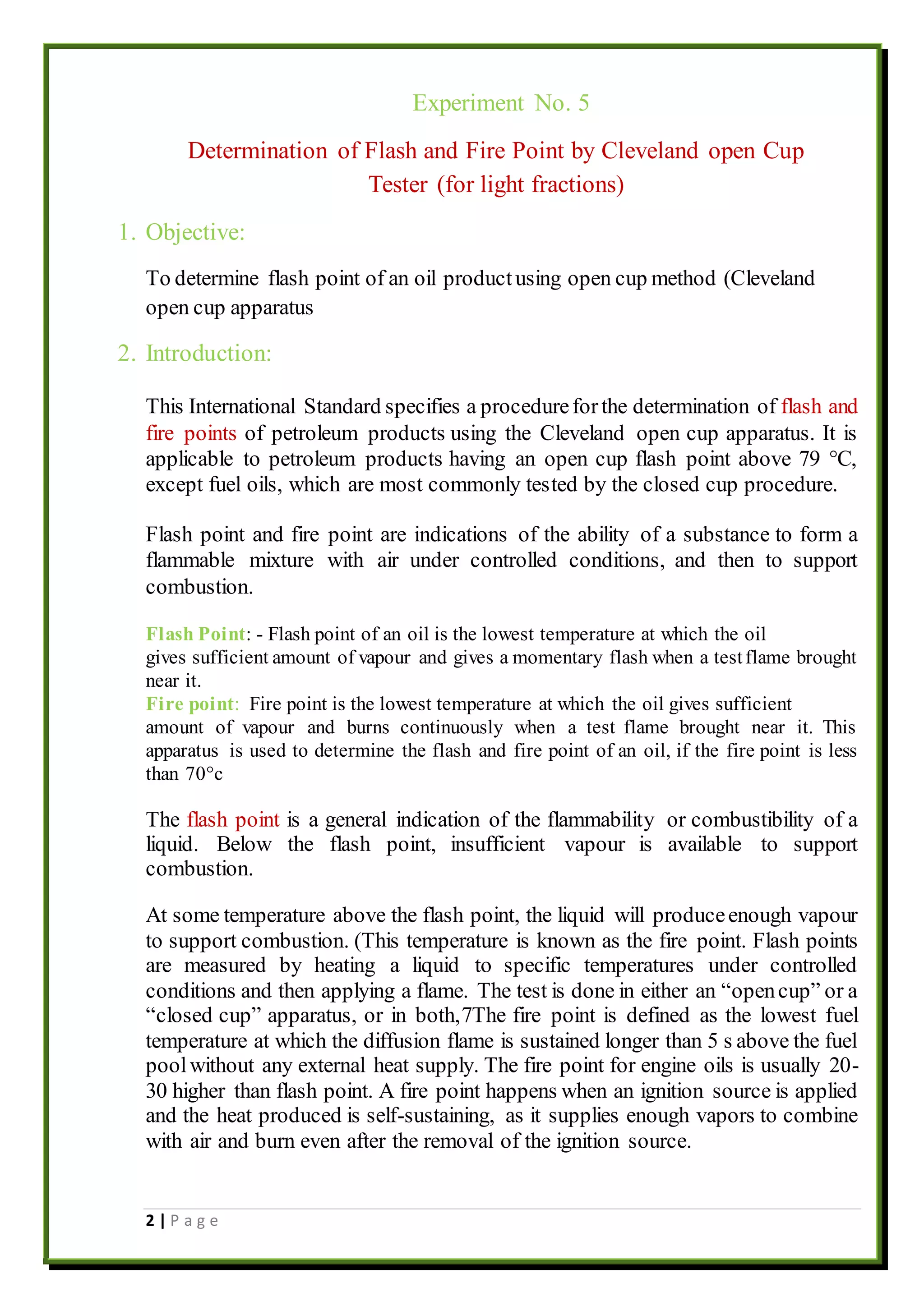 Flash point determination by-Diar Ismail | DOCX