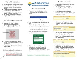 Help Guide for ACS Publications Database | PPT