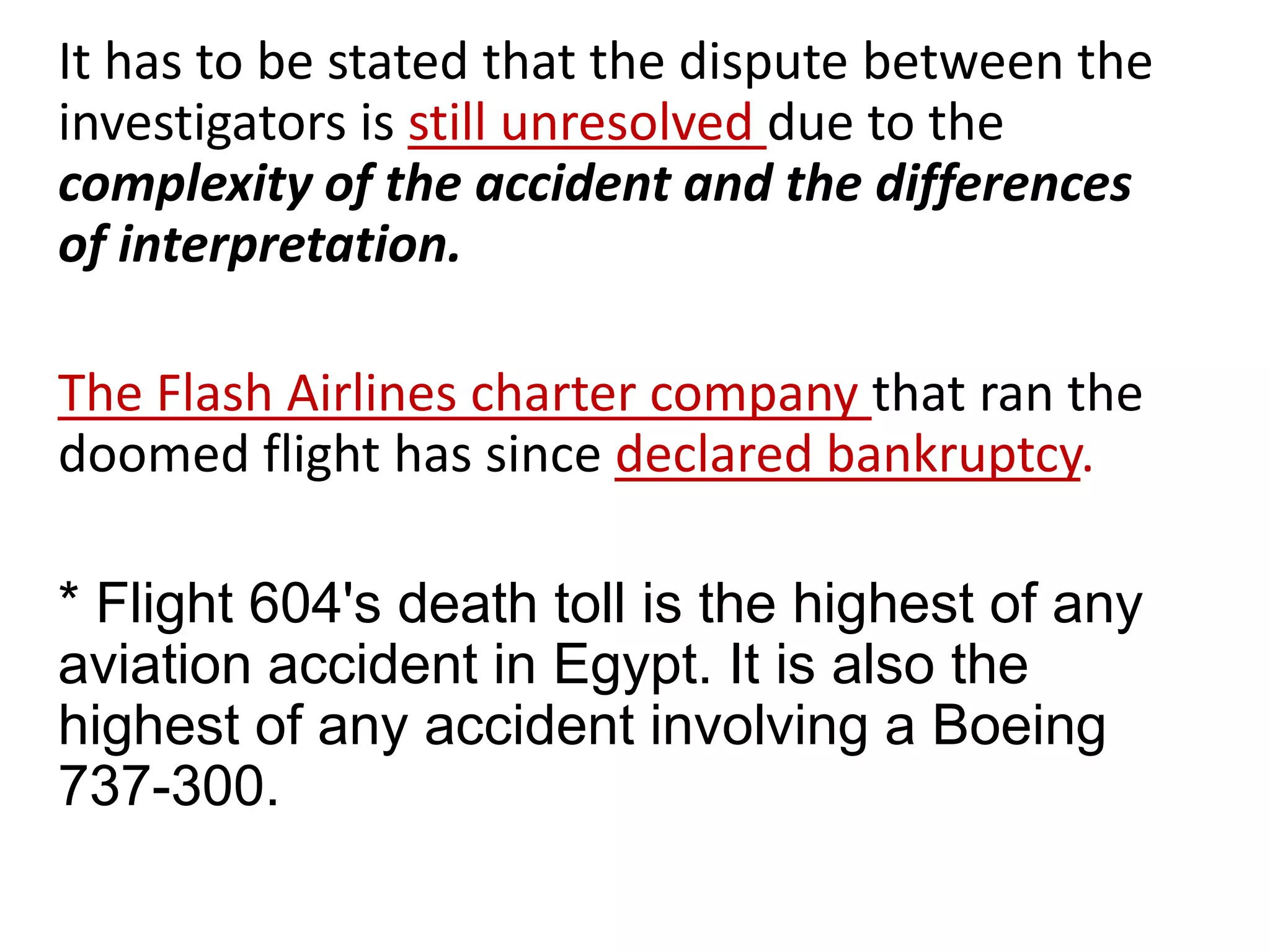 Flash airlines flight 604 | PPTX