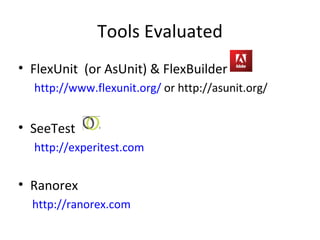 Flash automation tools benchmarking v3 | PPT