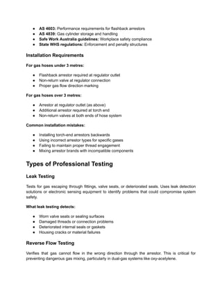 Flashback Arrestor Testing_ Australian Compliance Rules & Best ...