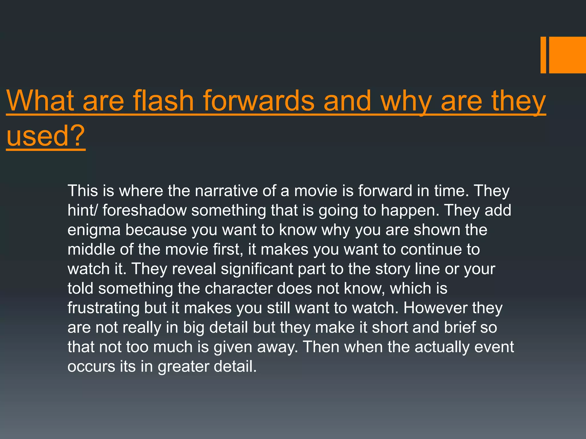 Flashbacks and flash forwards | PPTX