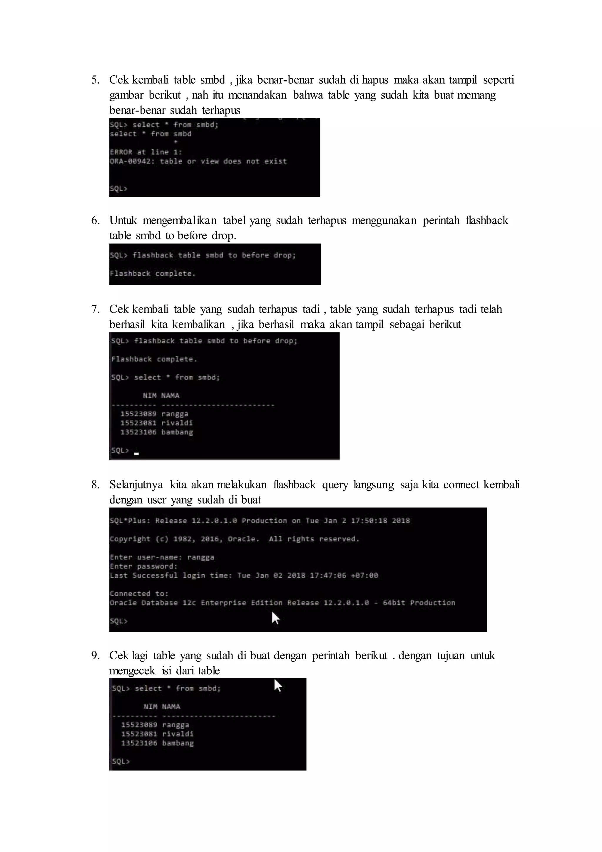 Flashback technology oracle | PDF
