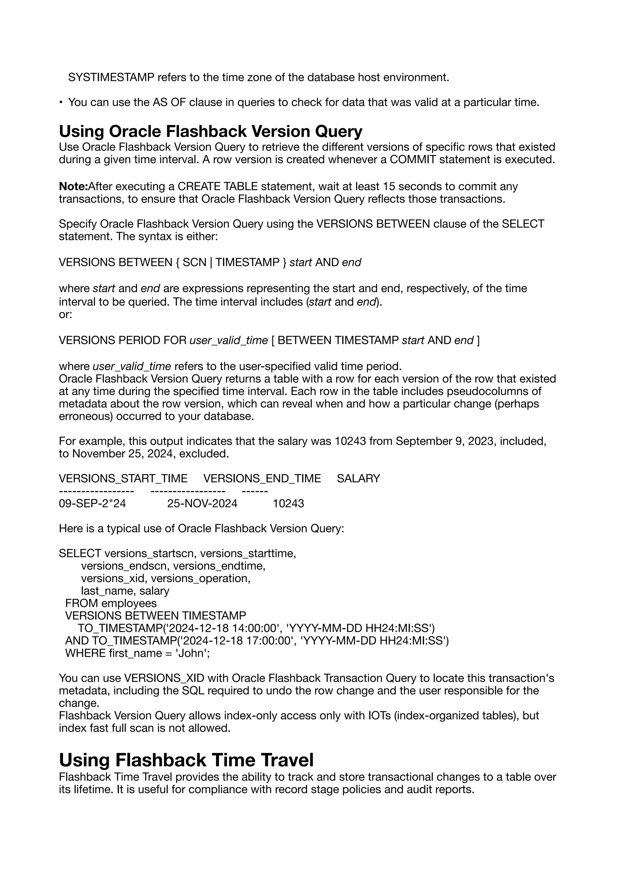 Flashback Time Travel Vs Flash Back Data Archive Pdf