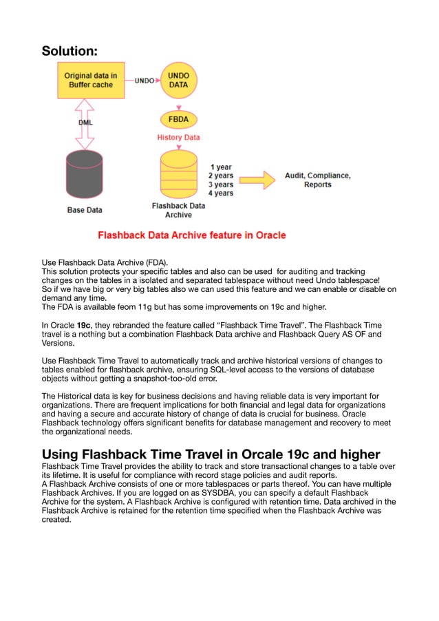Flashback time travel vs Flash back Data Archive.pdf | Databases | Computer Software and ...