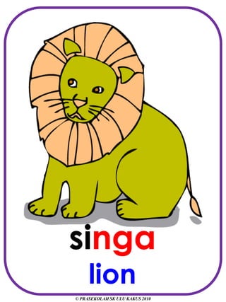 Flash card haiwan liar (bm & bi) | PDF