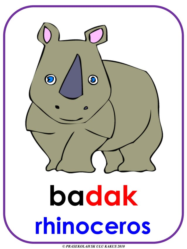 Flash card haiwan liar (bm & bi) | PDF