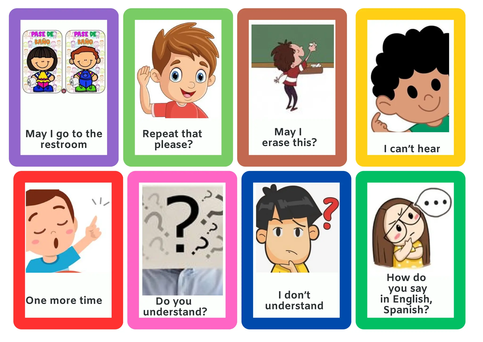flash cards de frases en ingles para alumnos de educacion básica | PDF