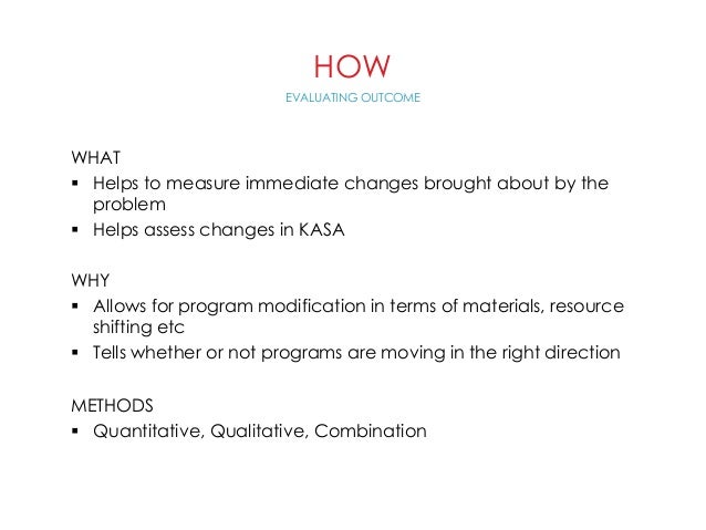 Bennett's hierarchy of outcomes