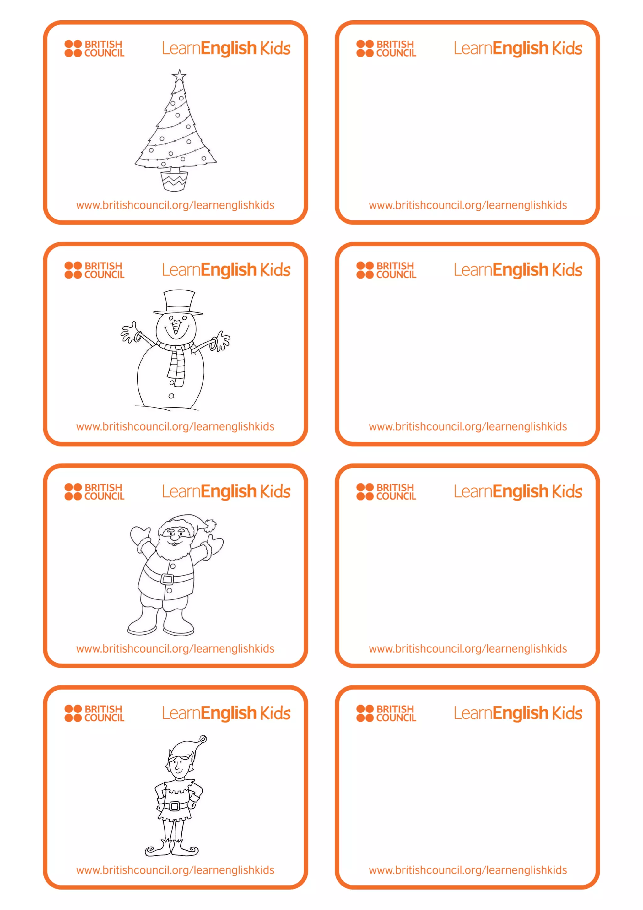 Flashcards christmas-bw | PDF