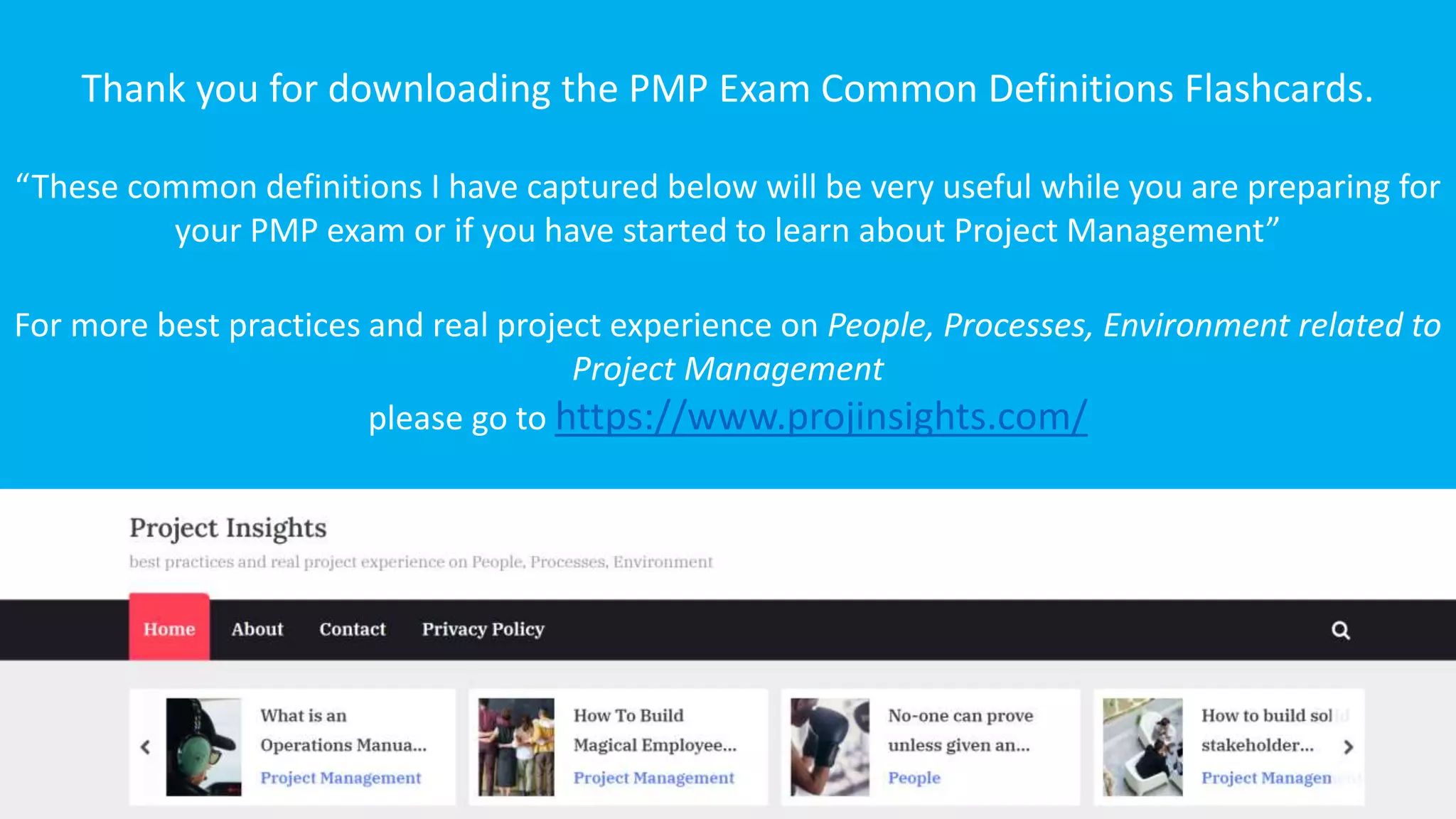 PMP Exam Flashcards common definitions 7th edition original v1.0 | PPTX