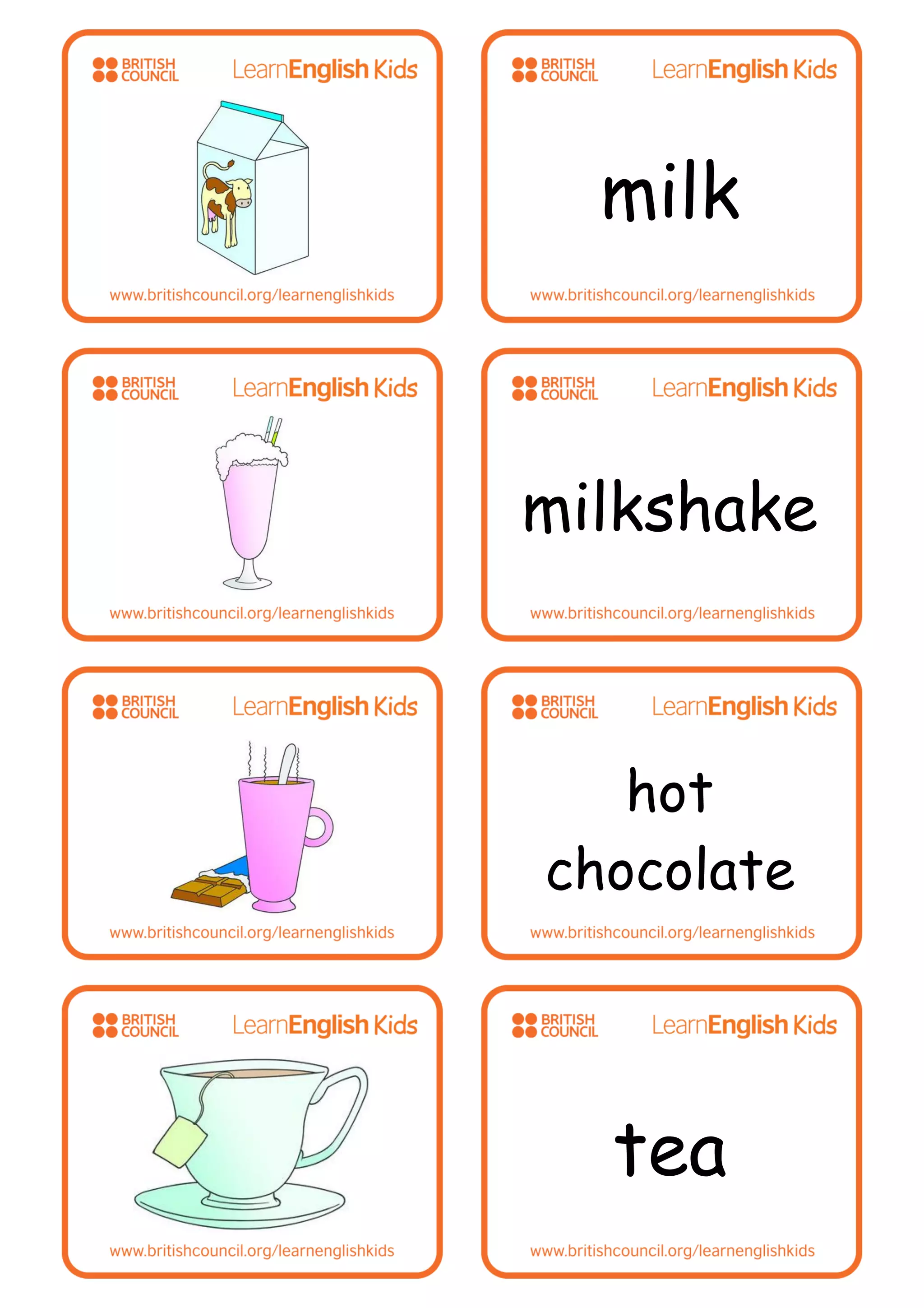 Flashcards drinks | PDF