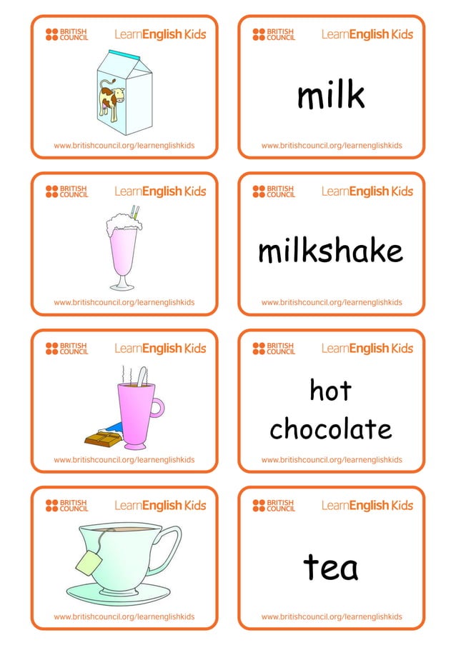 Flashcards drinks | PDF