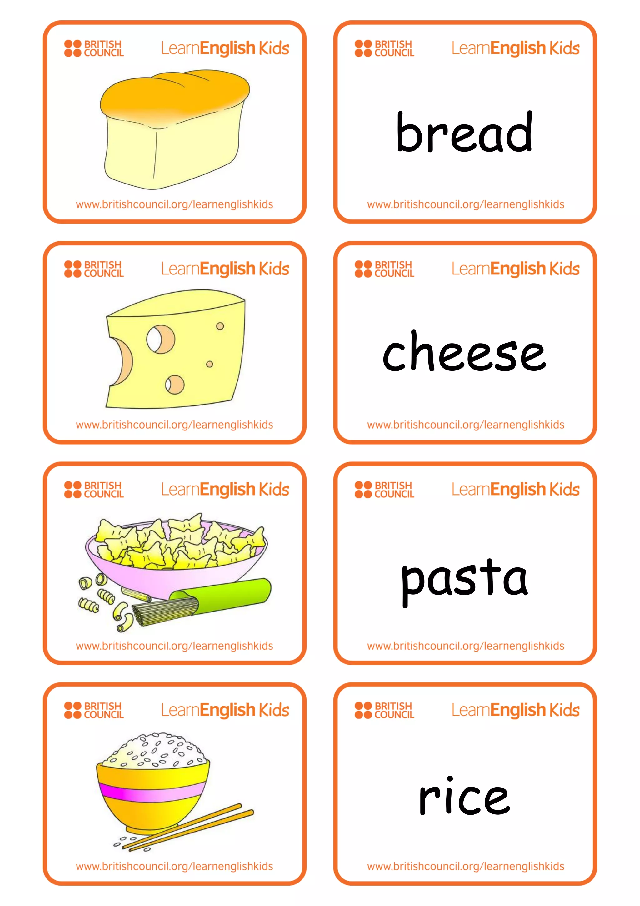 Flashcards food-set-1 | PDF