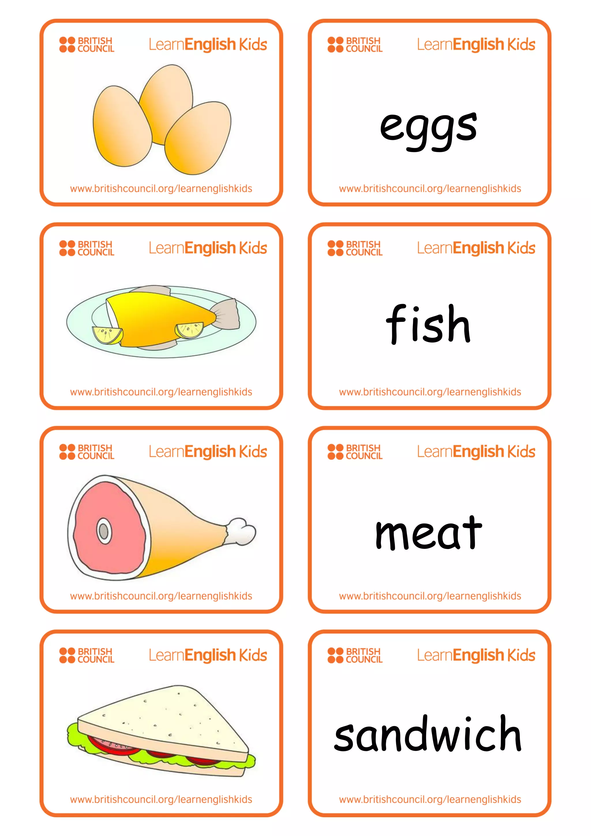 Flashcards food-set-1 | PDF