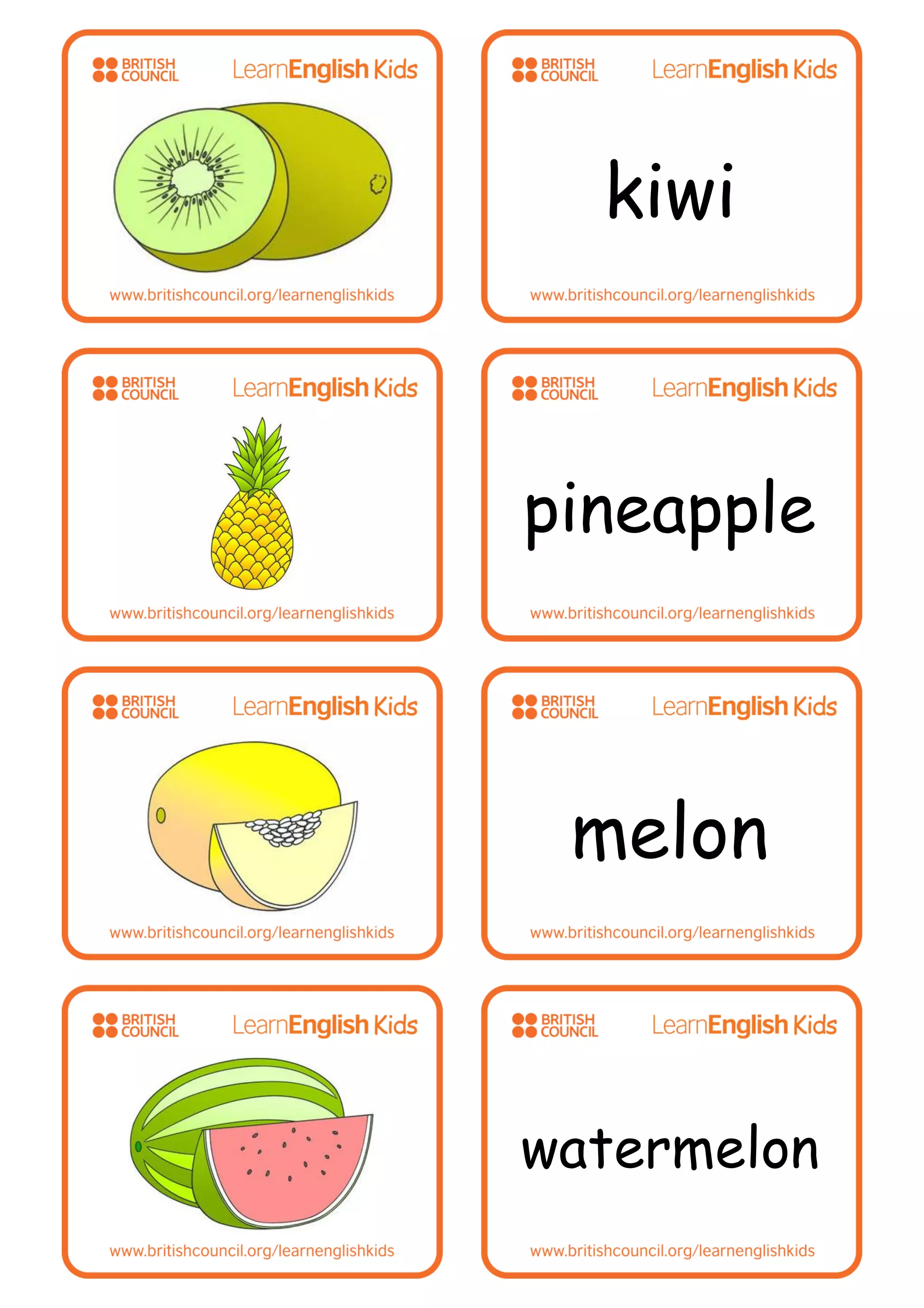 Flashcards fruit | PDF