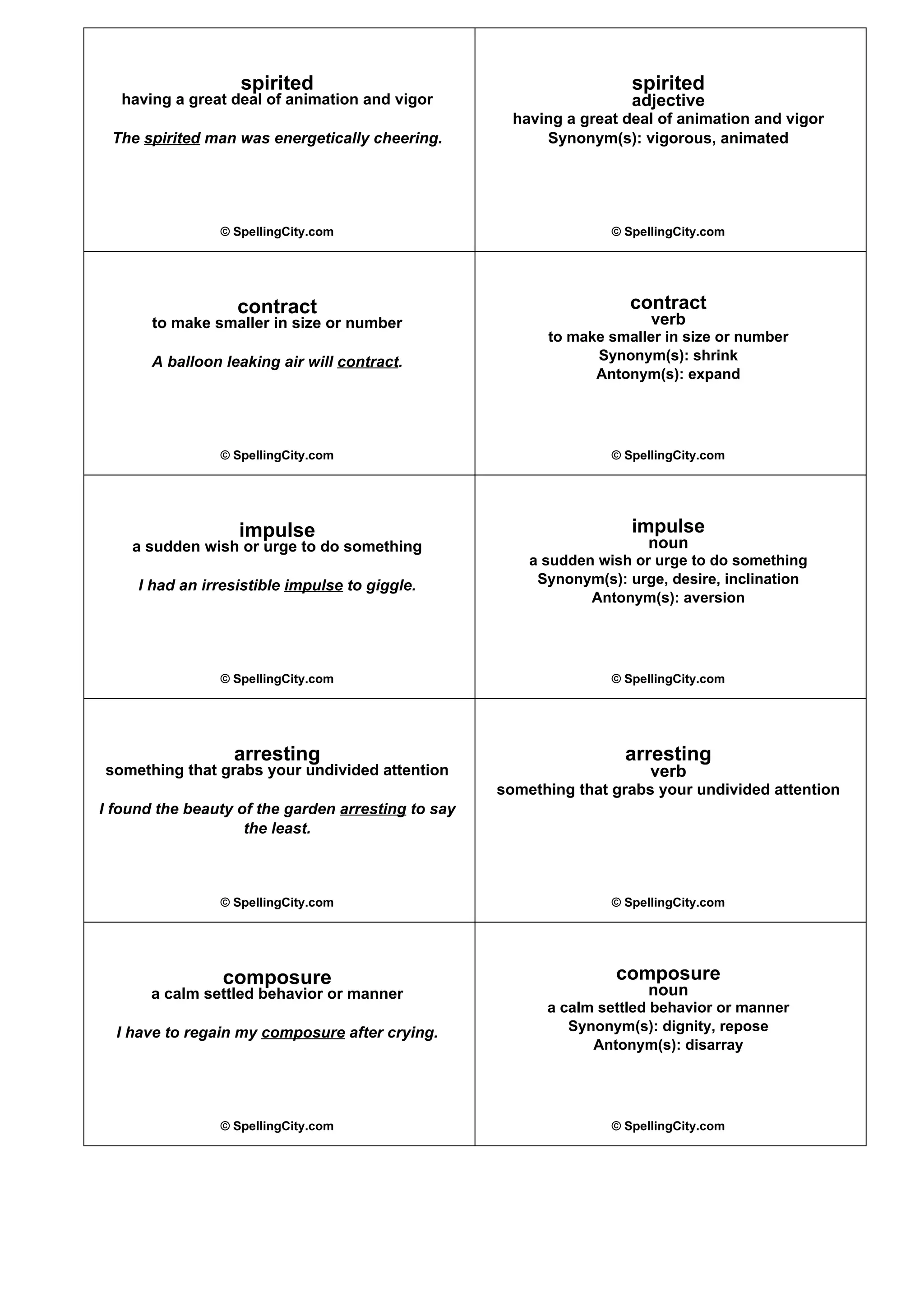 Flashcards spelling-gamelesson 1 | PDF