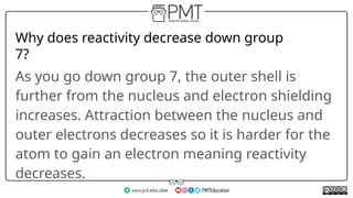 Flashcards - Topic 6 Groups in the Periodic Table - Edexcel Chemistry ...