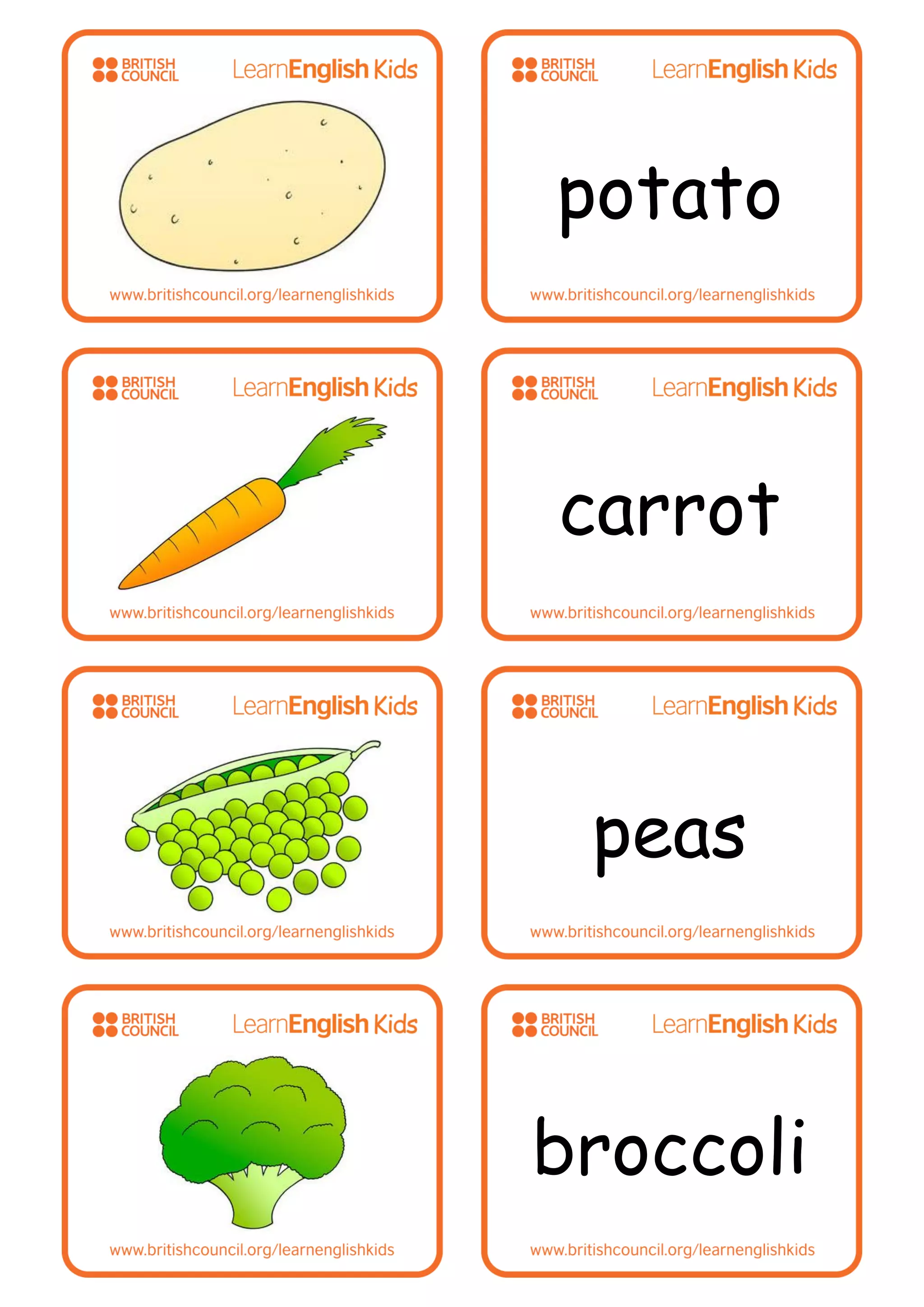 Flashcards vegetables | PDF