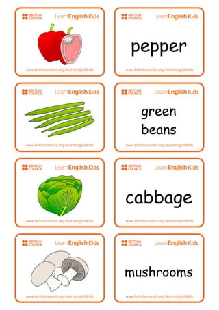 Flashcards vegetables | PDF