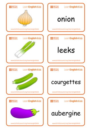 Flashcards vegetables | PDF