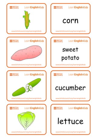 Flashcards vegetables | PDF