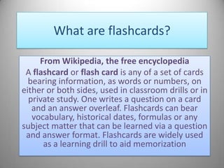 Flashcards 4 teaching vocabulary | PPTX