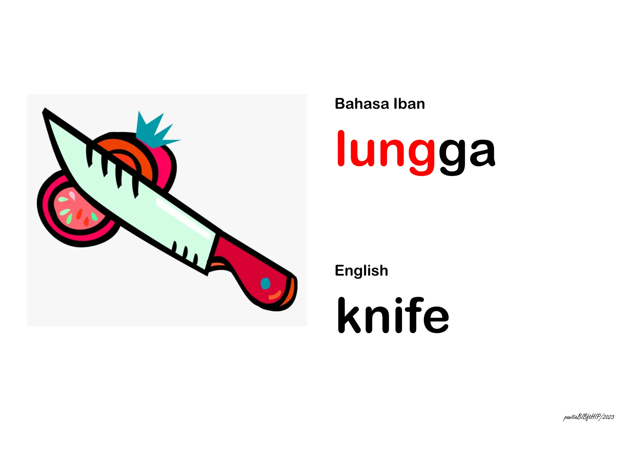 Dual Language Flashcards (Bahasa Iban Vs English) | DOCX