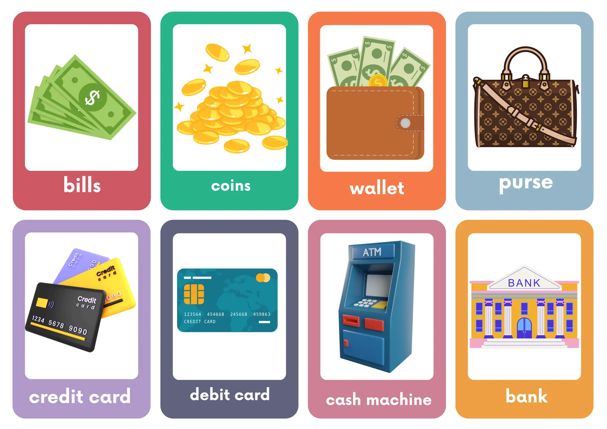 Flashcards Inglés II Vocabulary (imágenes) | PPT