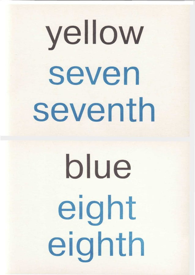 Flash Cards Numbers And Colours | PDF