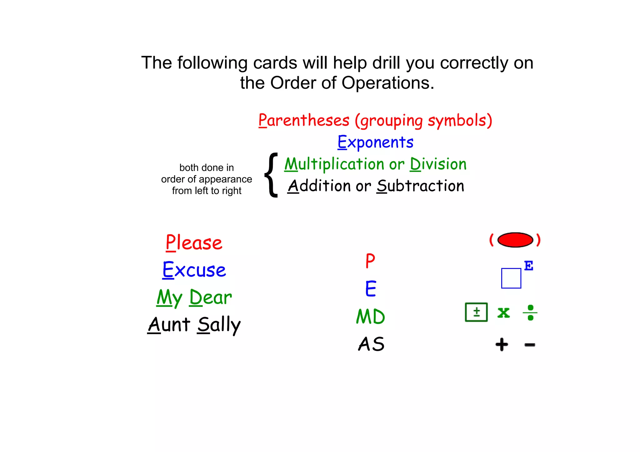Flashcards pemdas | PPT
