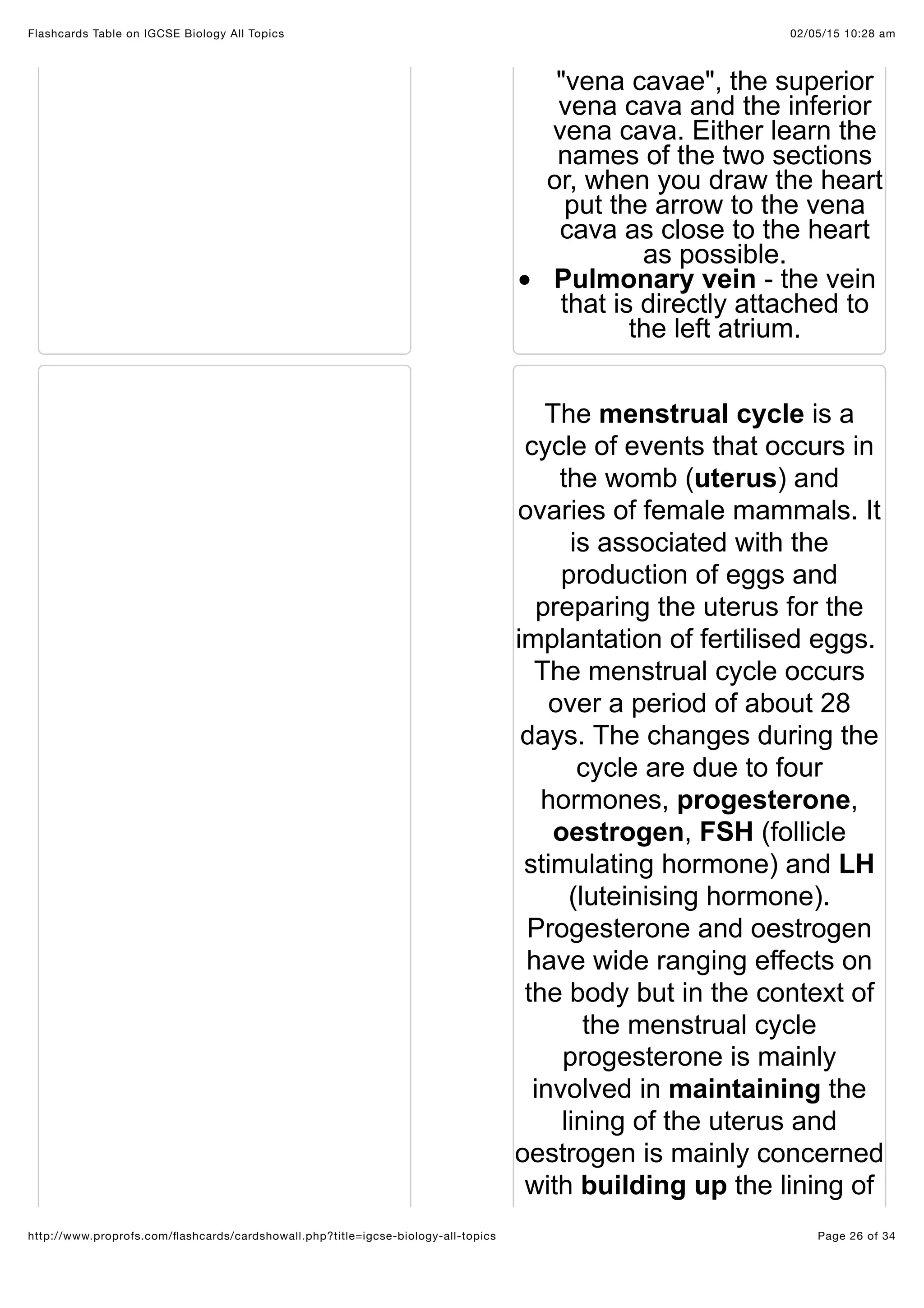 Flash cards for igcse biology | PDF