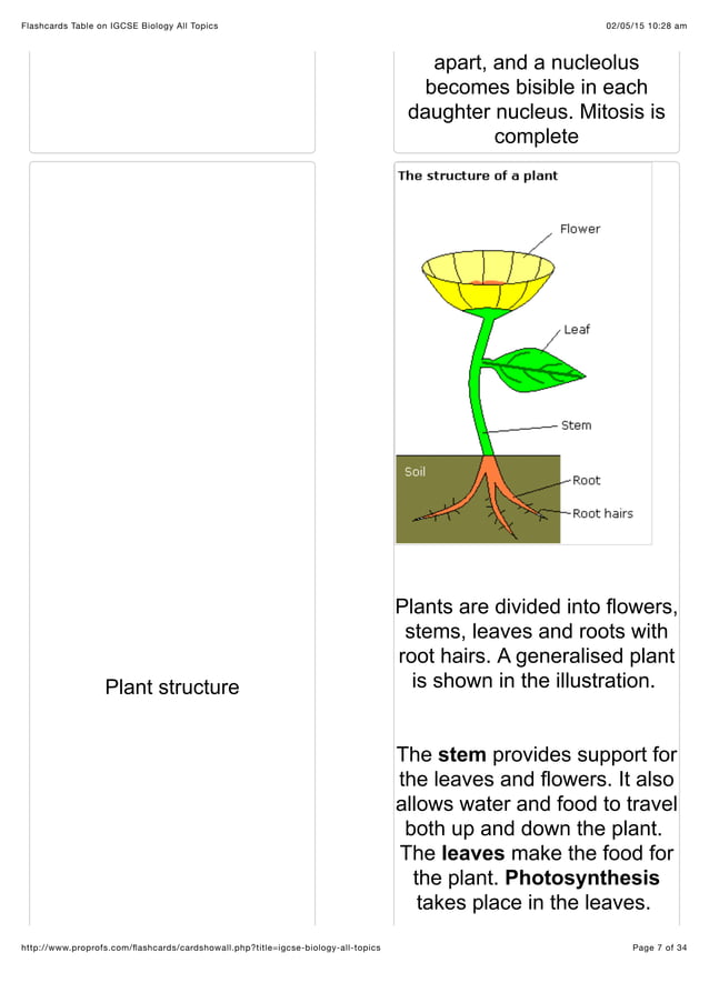 Flash cards for igcse biology | PDF | Biological Sciences | Science
