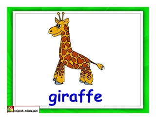 Flashcards zoo animals | PDF