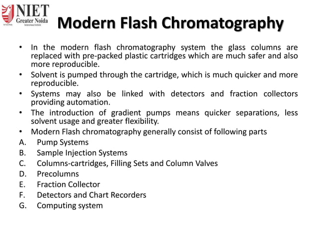 Flash chromatography is also known as medium pressure chromatography | PPTX | Chemistry | Science