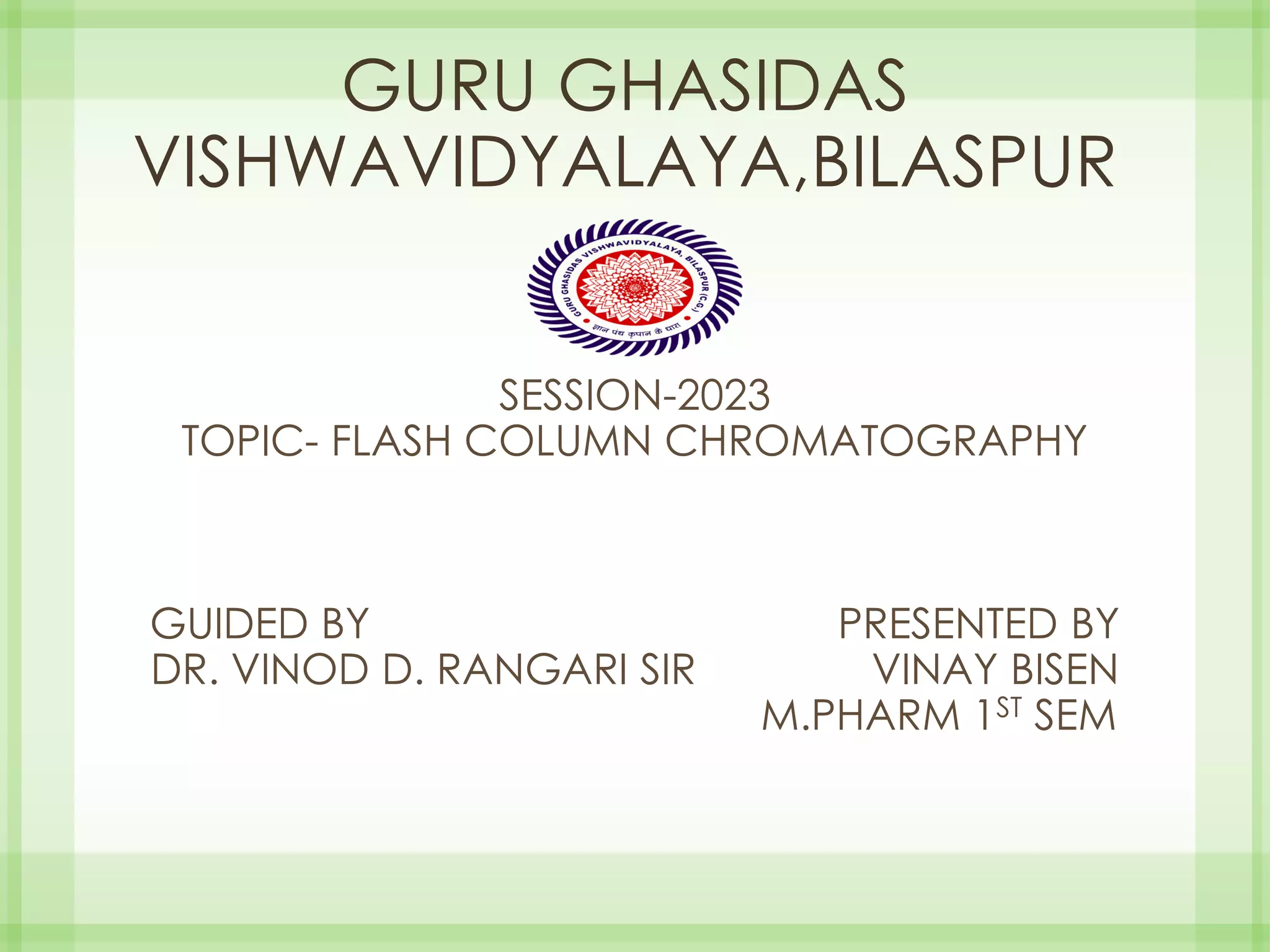 FLASH COLUMN CHROMATOGRAPHY | PDF