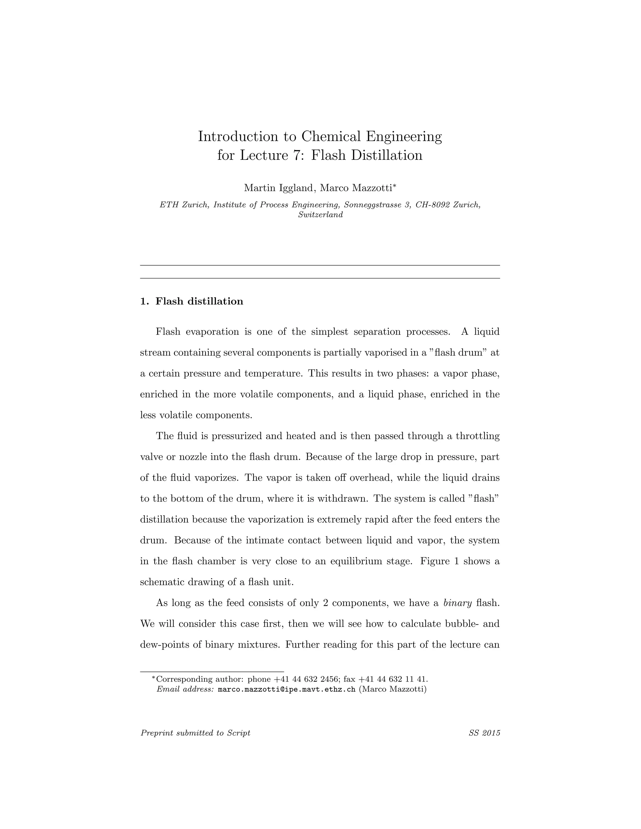 Flash distillation | PDF