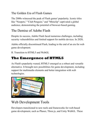 Flash Game Web Development: A Deep Dive into the World of Interactive Online Games | PDF