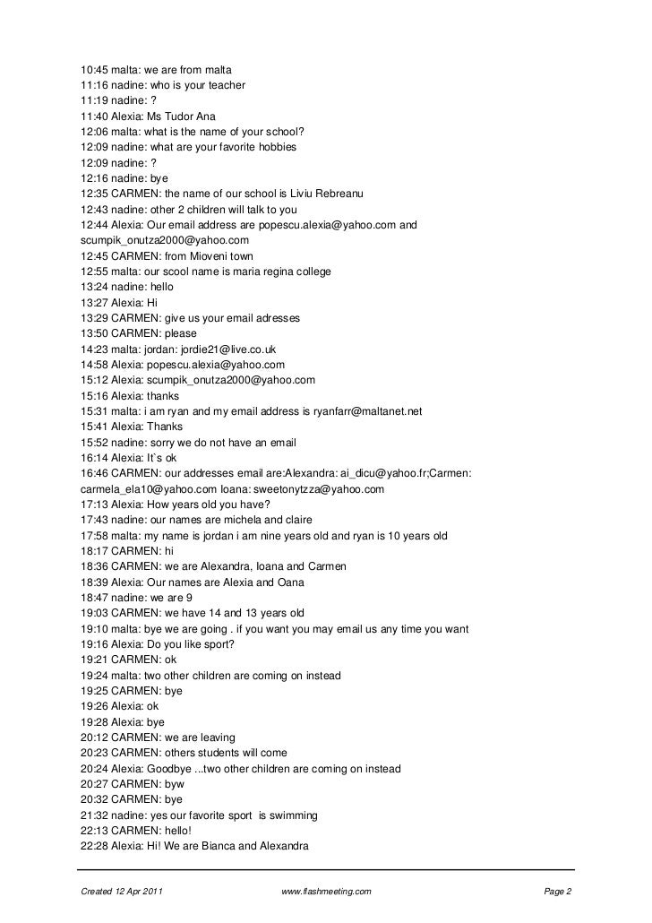 Comenius Flash Meeting