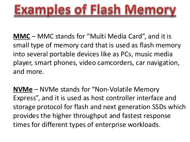What is Flash Memory with its Types, Examples, and Devices? | PPTX