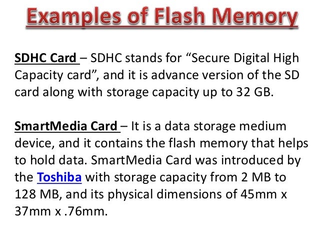 What is Flash Memory with its Types, Examples, and Devices? | PPTX