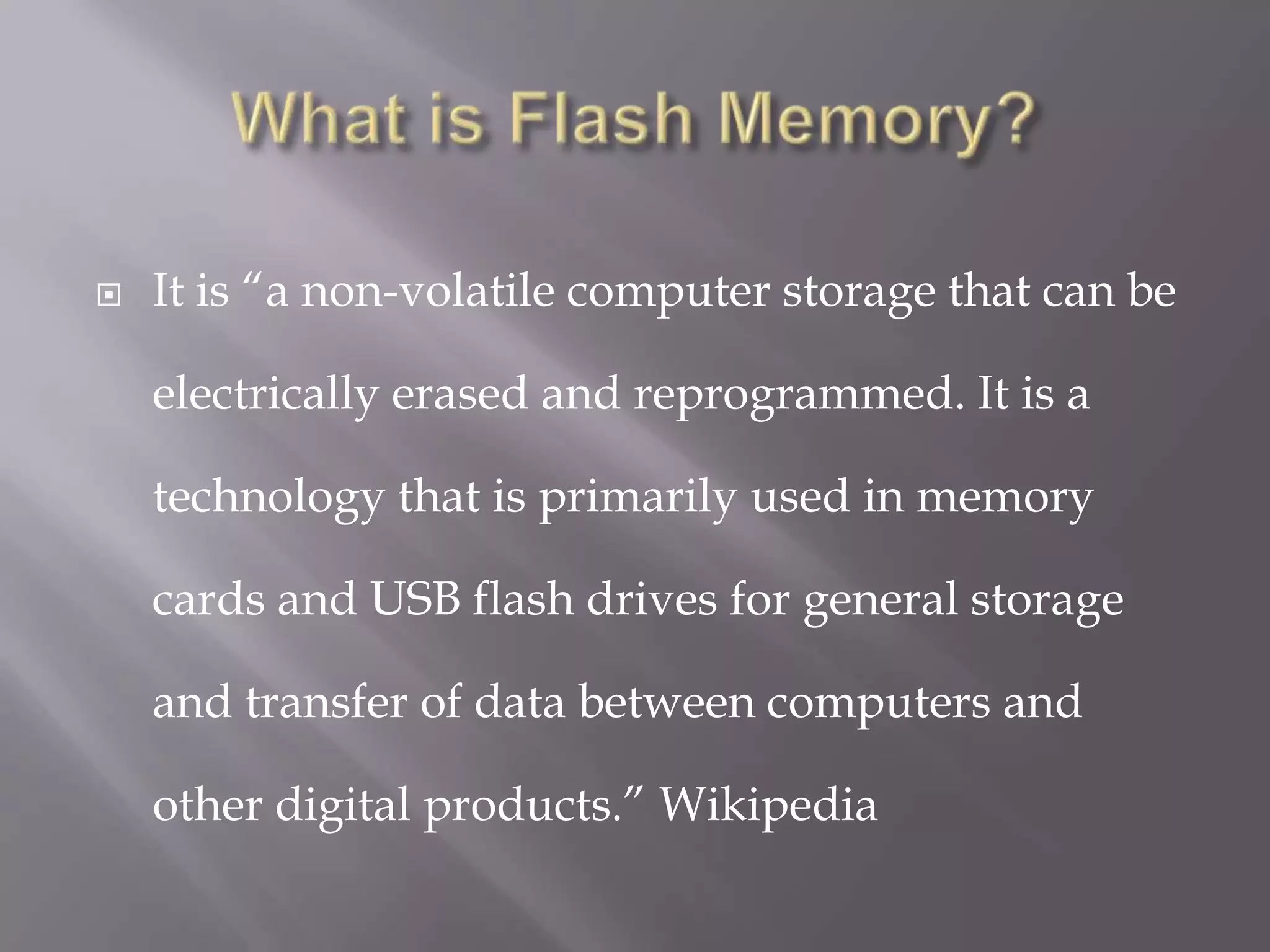 Flash Memory Ted 111 | PPTX