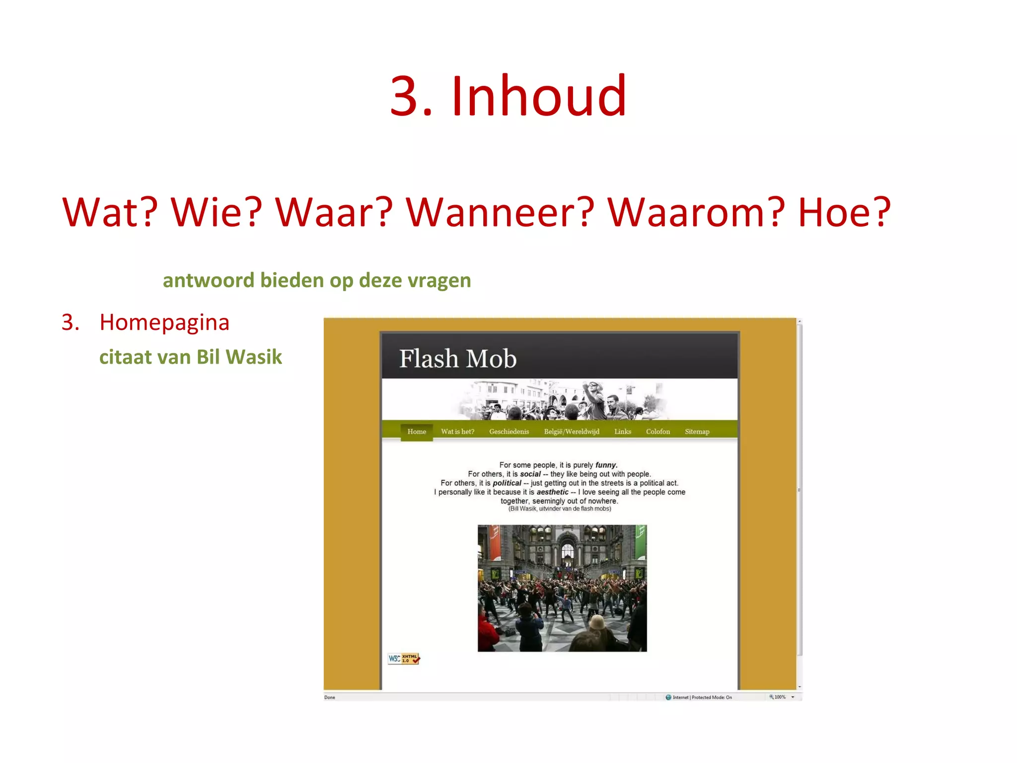 Flash mob groepswerk_pptpresentatie | PPT