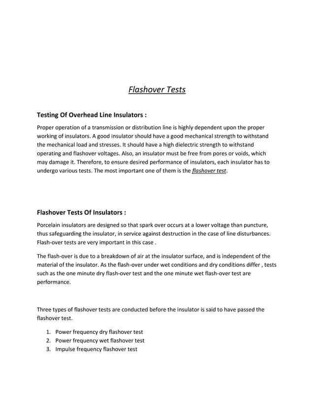 Flashover Tests | PDF