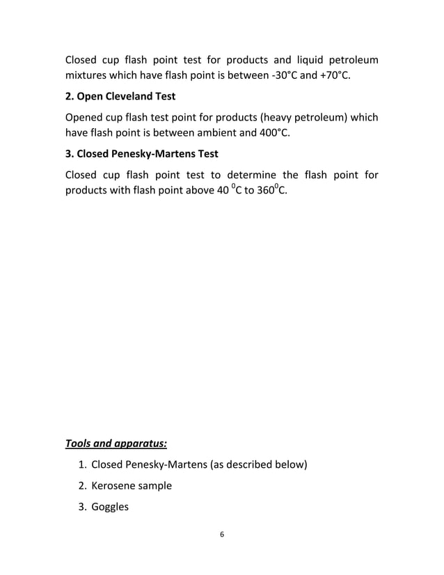 Flash point | DOCX | Chemistry | Science