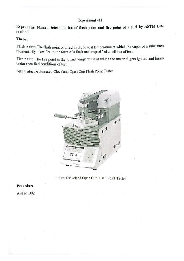 Flash point & Fire point determination lab manual.pdf