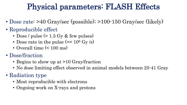 Flash radiation therapy | PPTX | Physics | Science