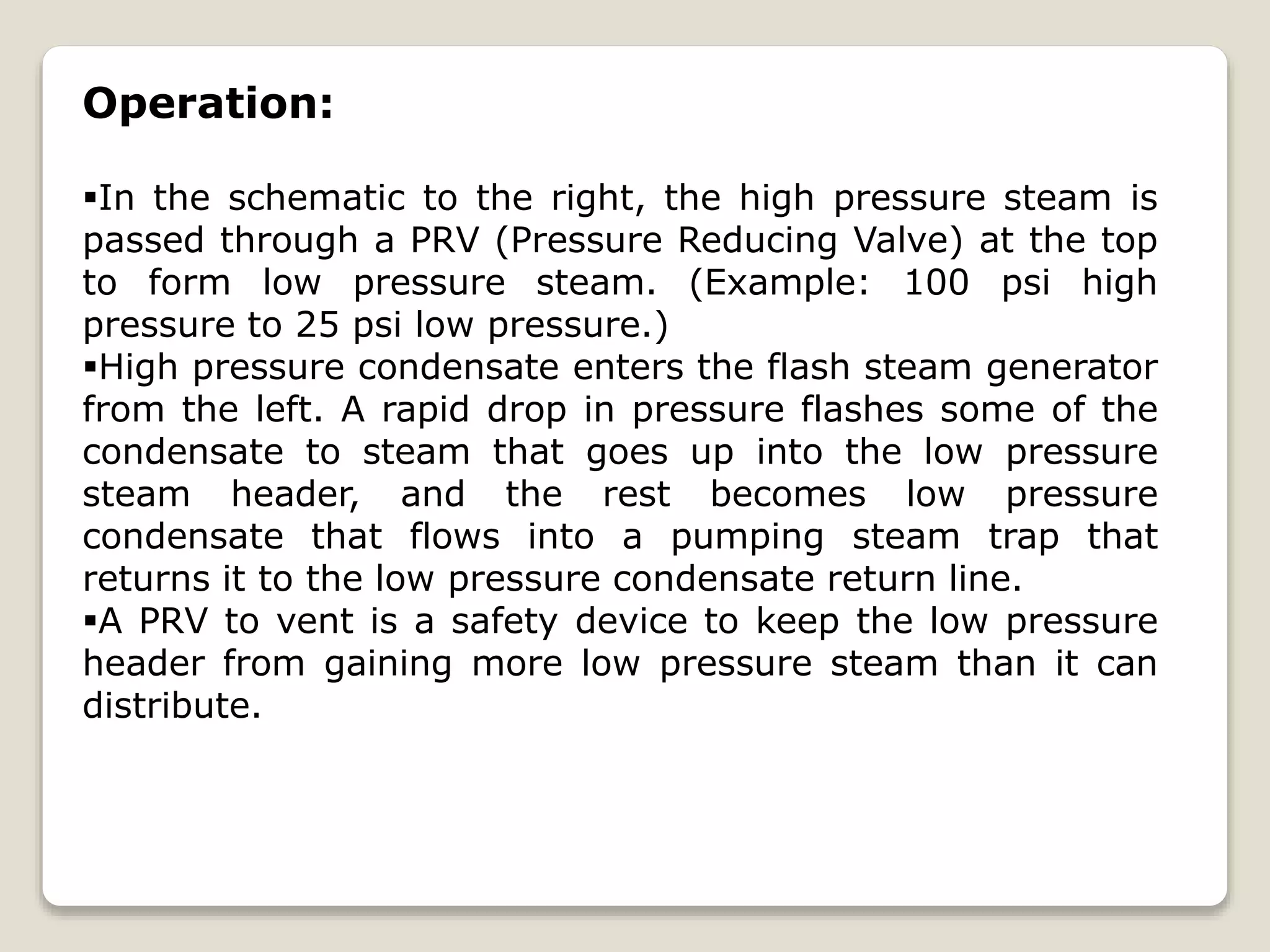 Flash steam and condensate recovery system | PPTX