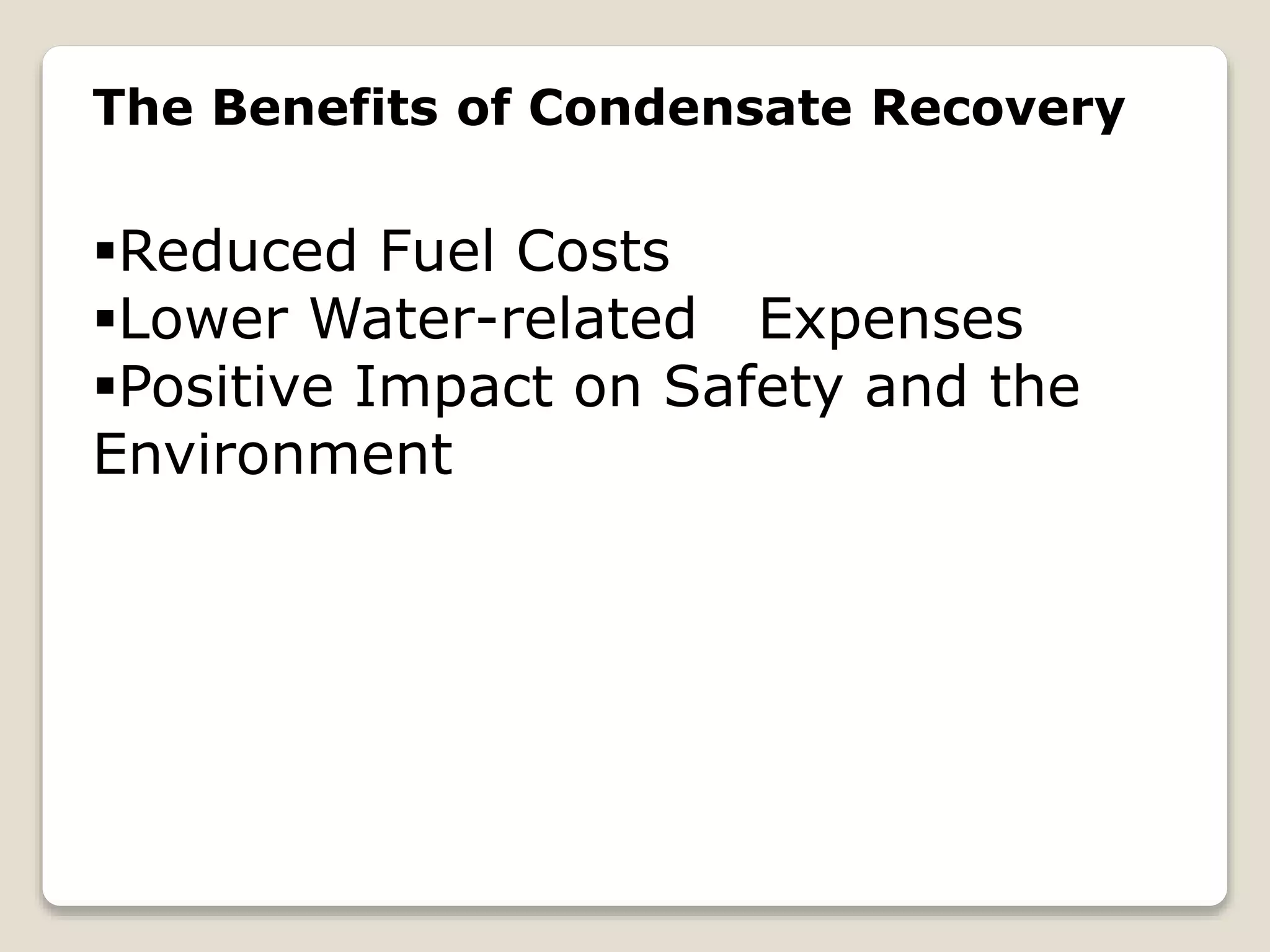 Flash steam and condensate recovery system | PPTX
