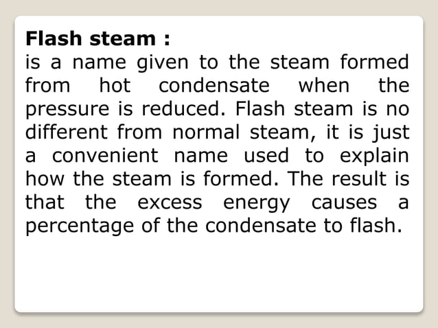 Flash steam and condensate recovery system | PPTX | Physics | Science